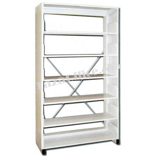 Single Sided Library Shelving with 6 Shelves (with side panel)